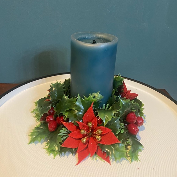 Vintage | Holiday | Vintage Christmas Plastic Candle Wreath Holly ...